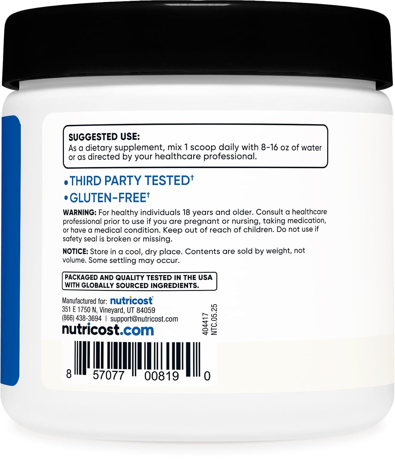Amino acids supplement for fitness enthusiasts