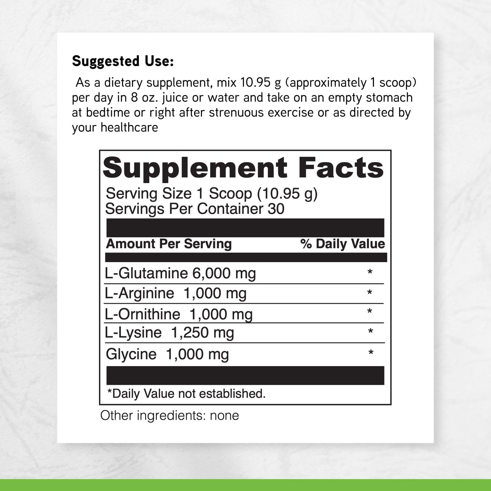 Amino acids supplement for strength training