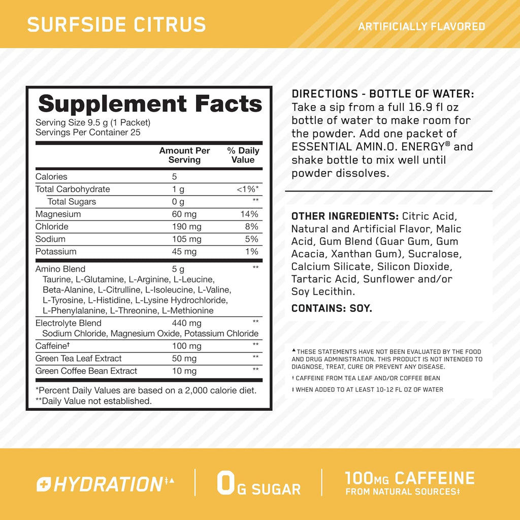 Amino energy for enhanced focus