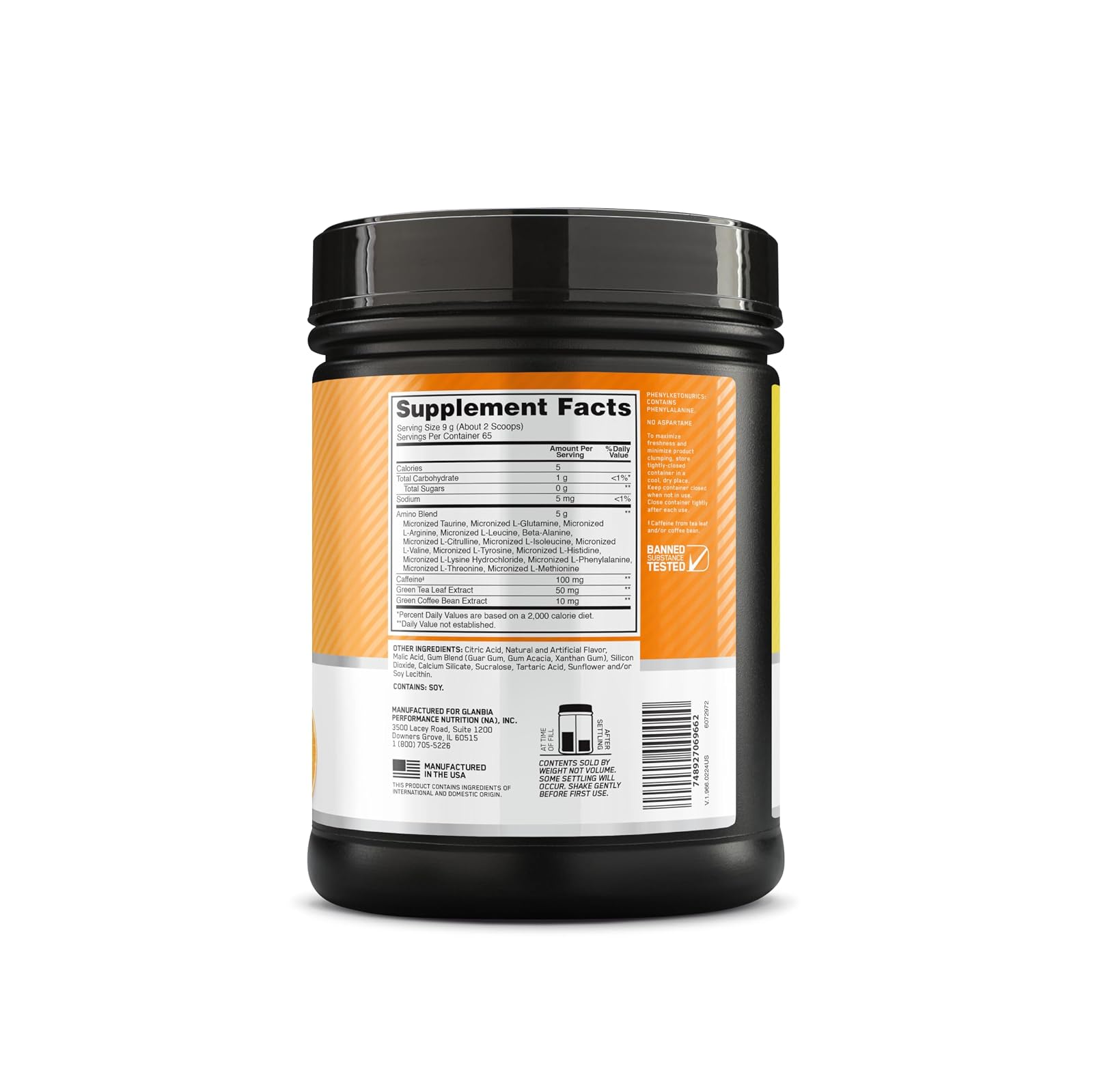 Amino energy powder for hydration