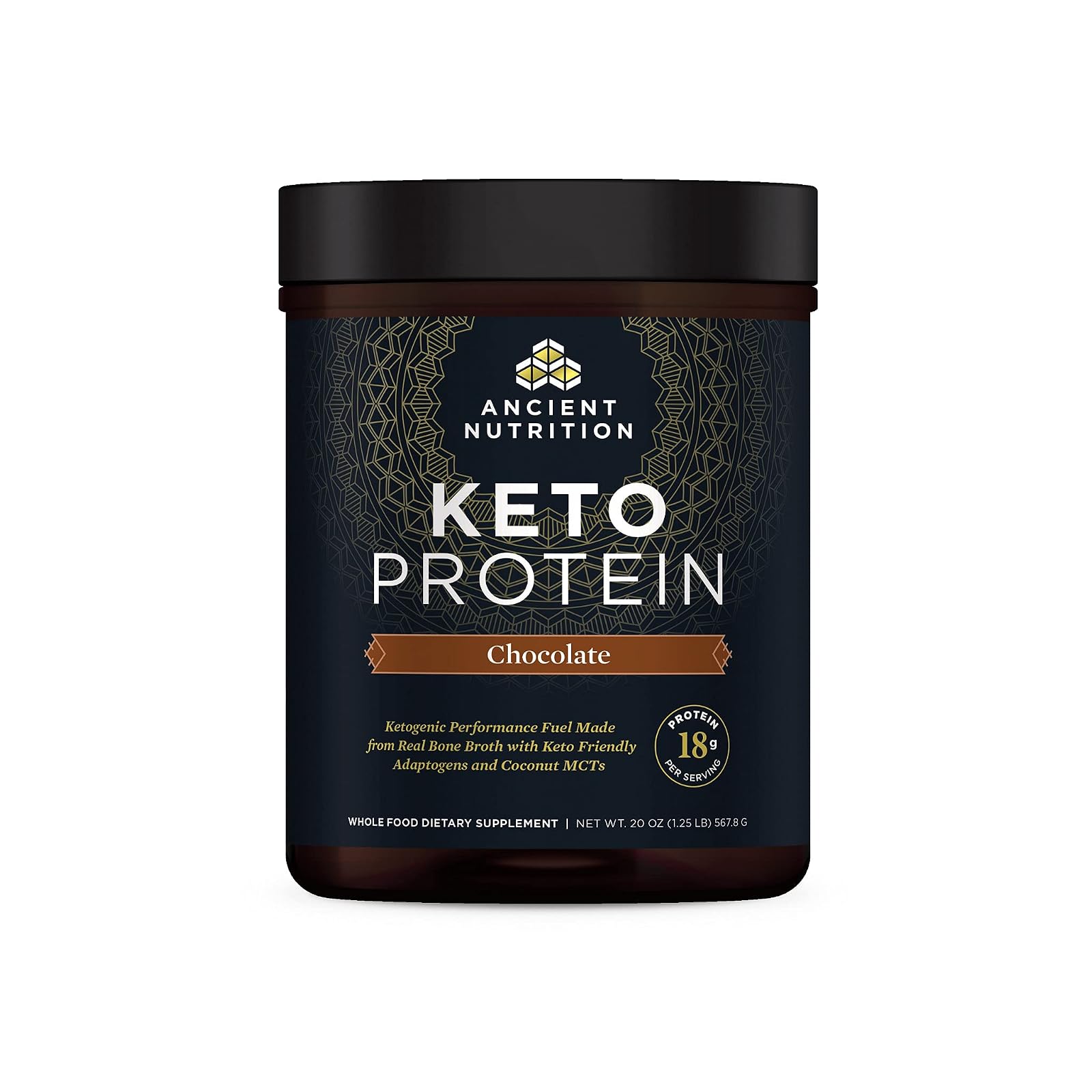 Ancient Nutrition chocolate keto protein powder