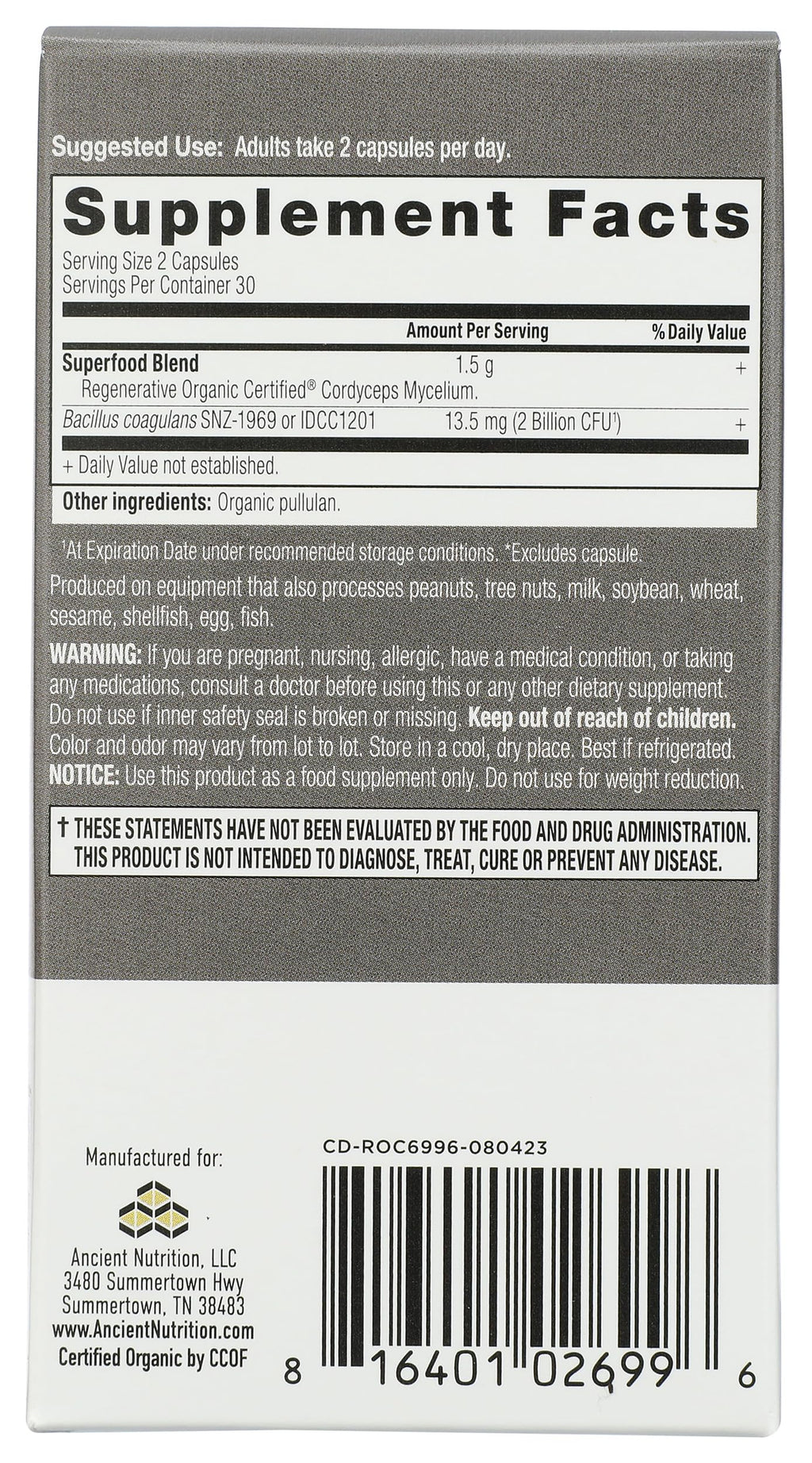 Ancient Nutrition mushroom supplement benefits