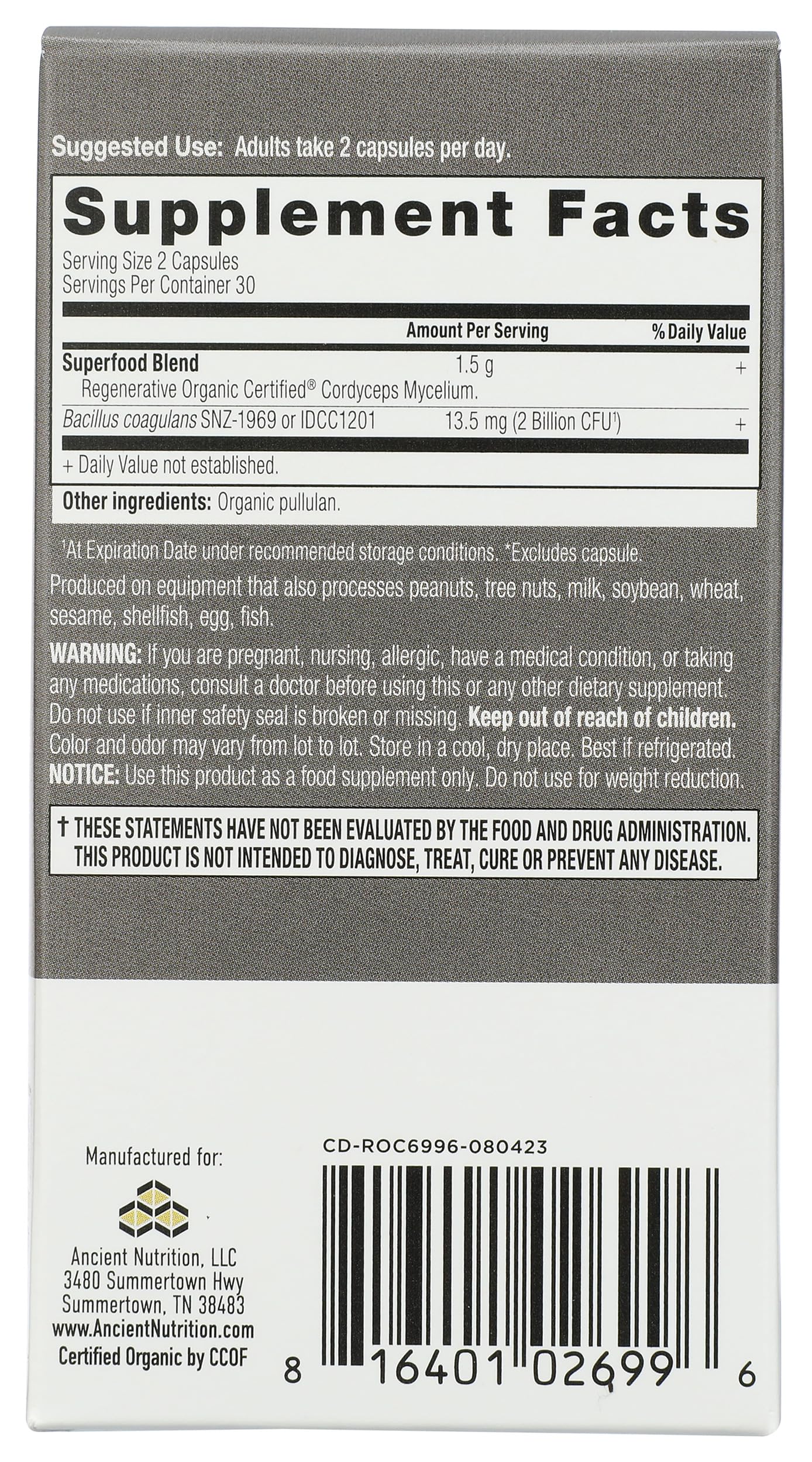 Ancient Nutrition mushroom supplement benefits