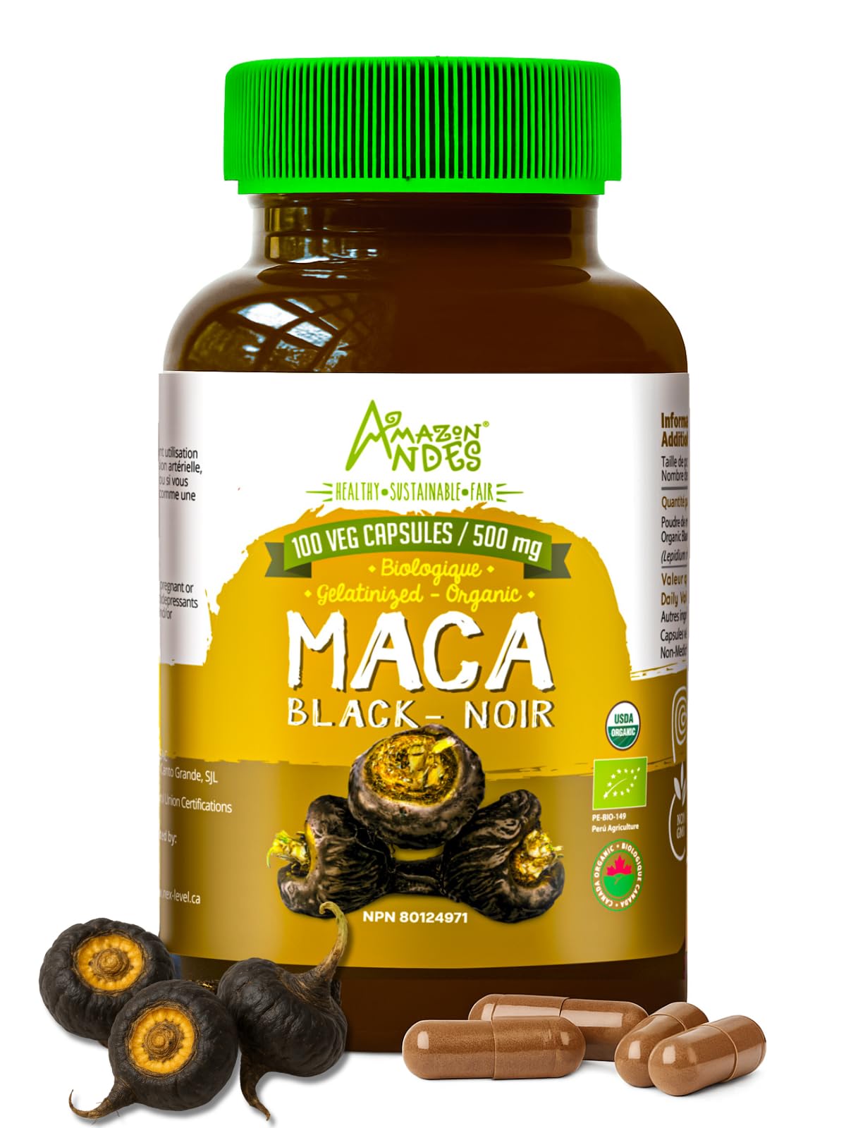 Andes Black Maca root capsules