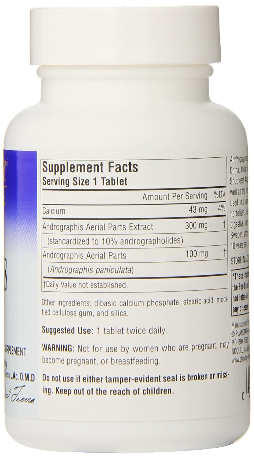 Andrographis 400 mg herbal supplement