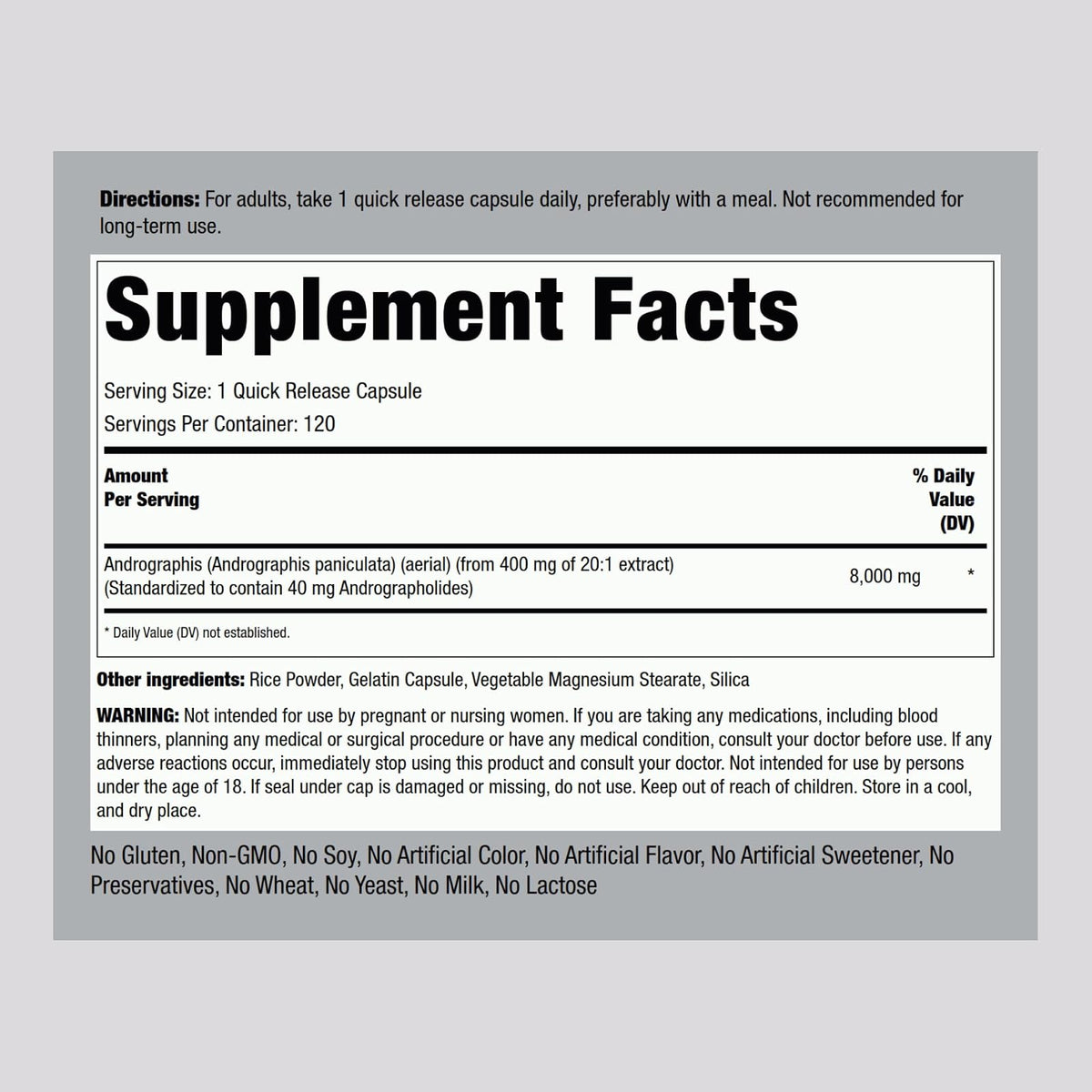 Andrographis Paniculata immune support capsules