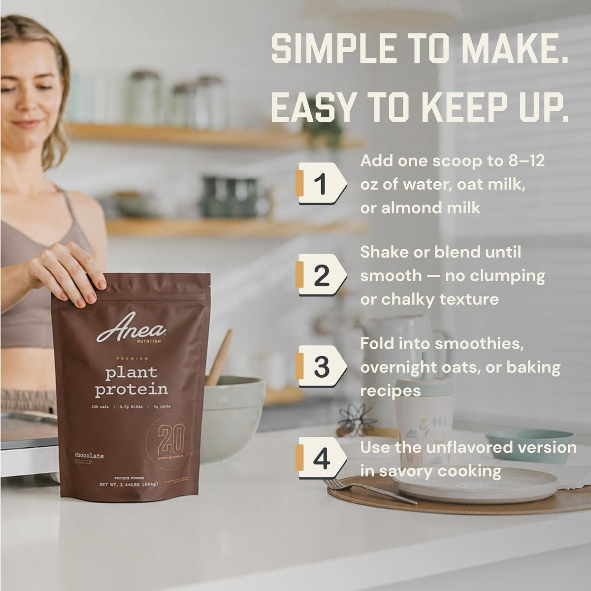 Anea protein powder with natural ingredients