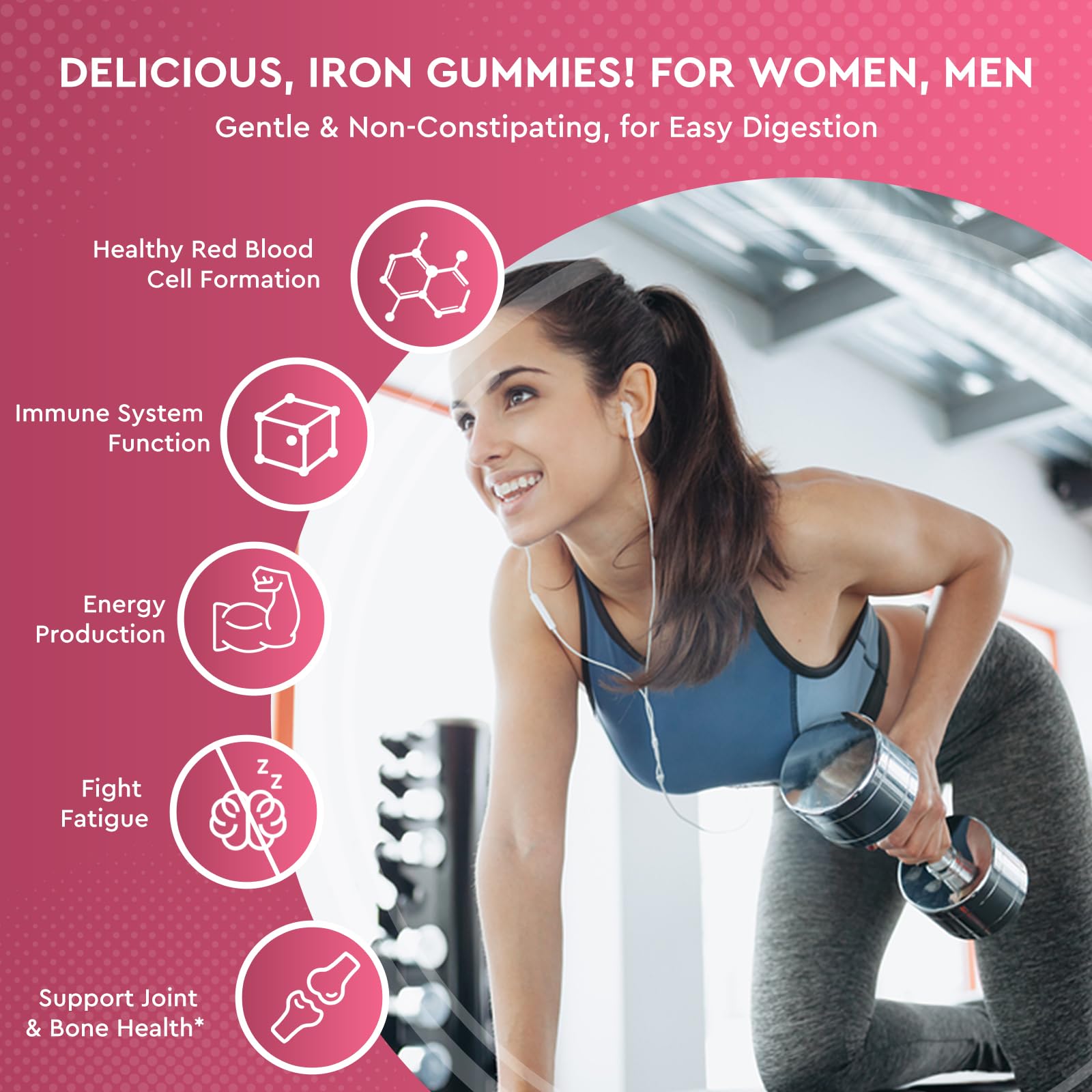Anemia support iron gummies for women
