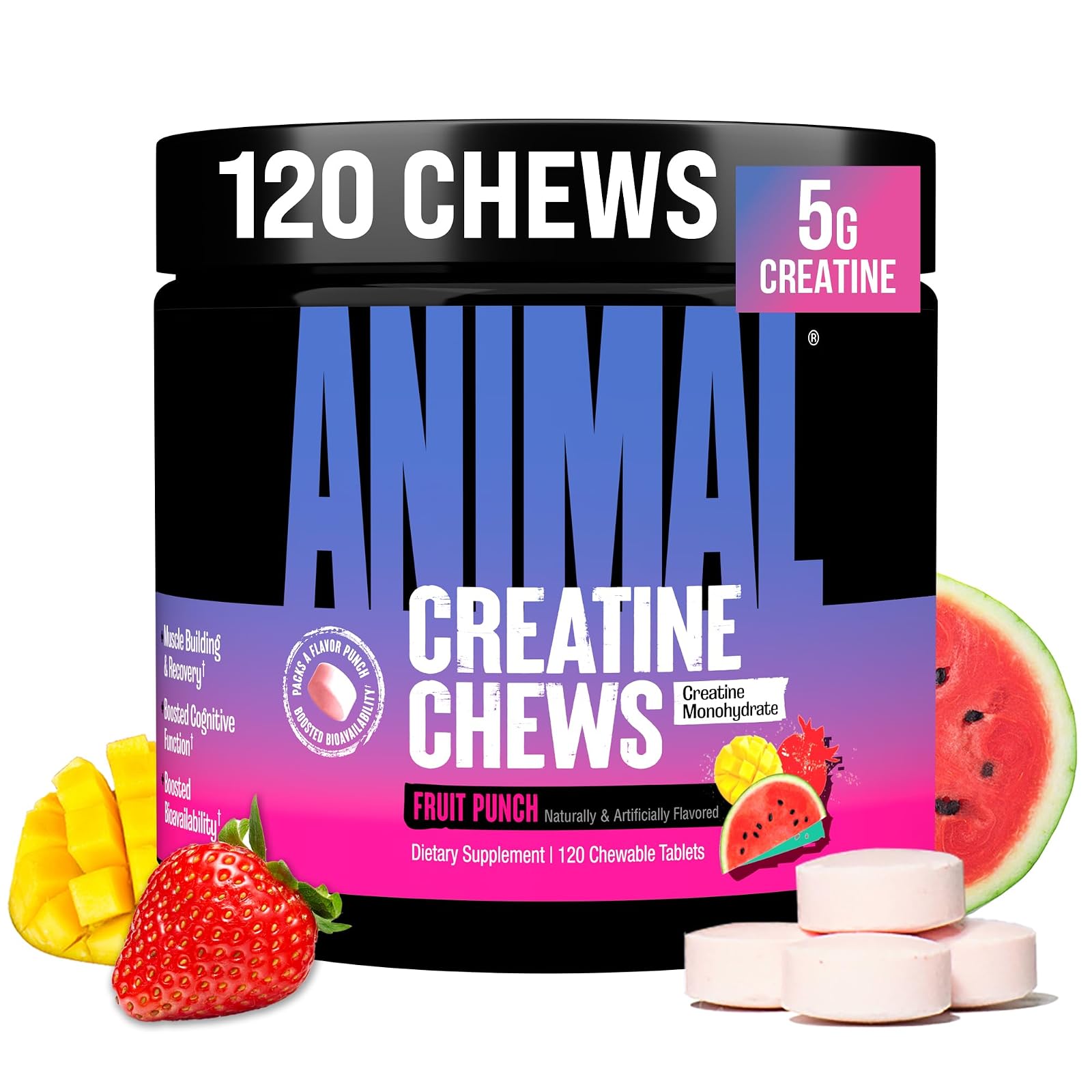 Animal creatine monohydrate chews