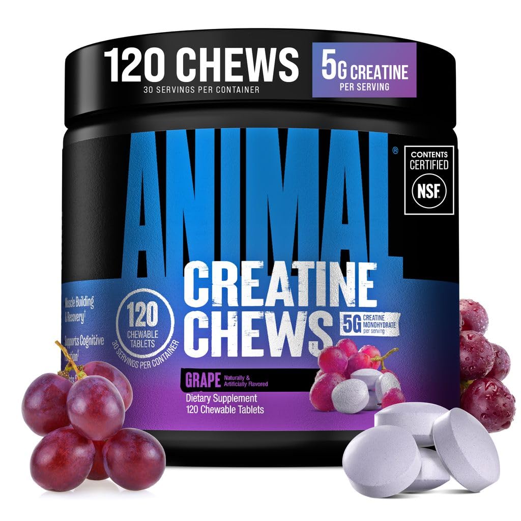 Animal creatine monohydrate grape chews
