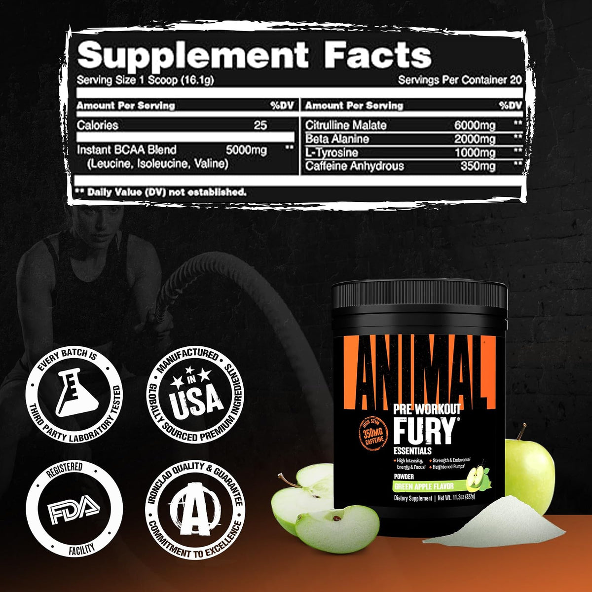 Animal pre-workout for muscle endurance