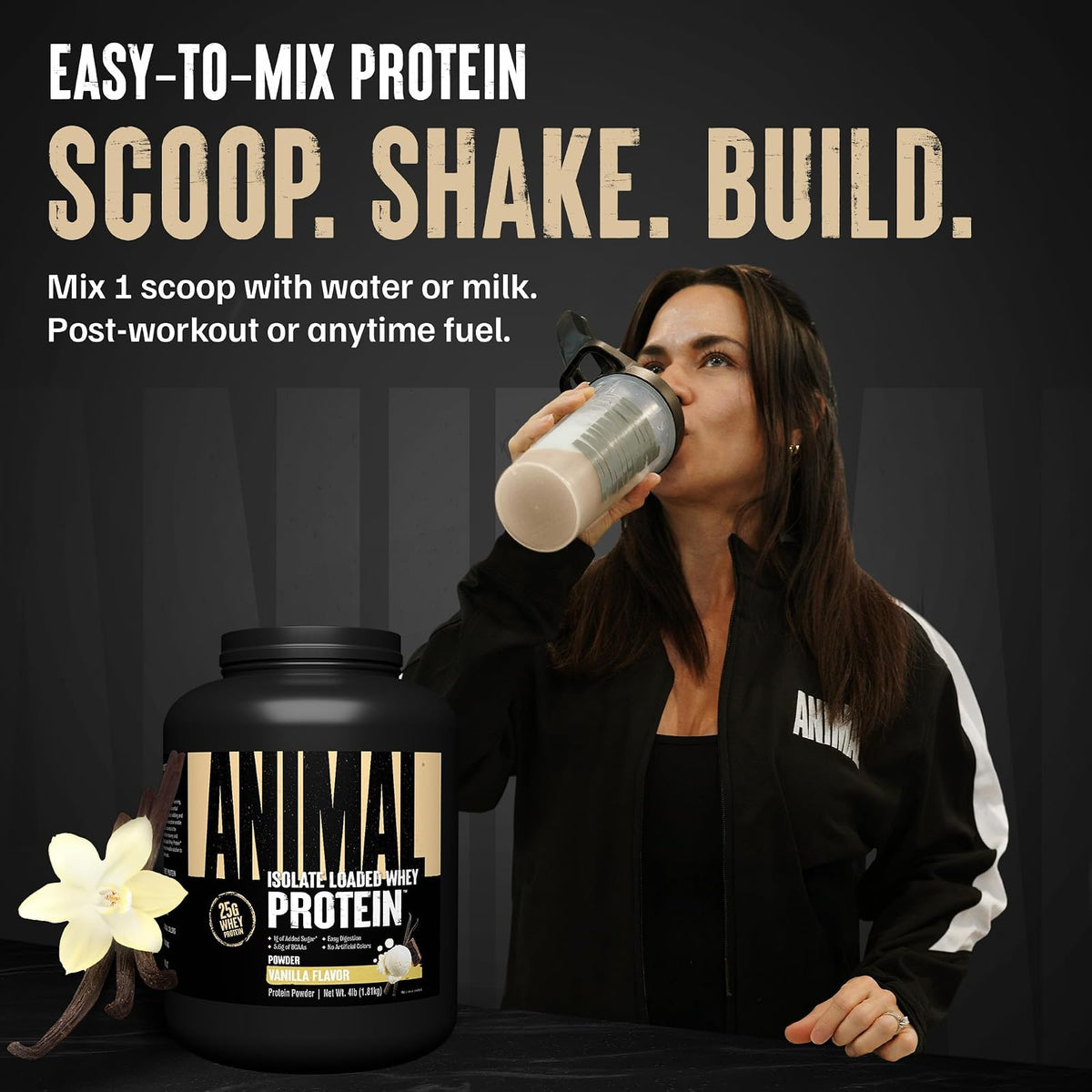 Animal whey isolate for muscle recovery