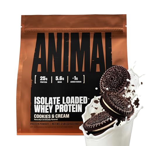 Animal whey protein isolate cookies and cream