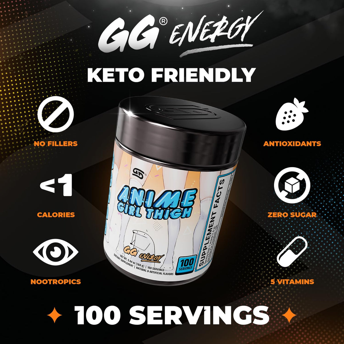Anime girl themed energy supplement