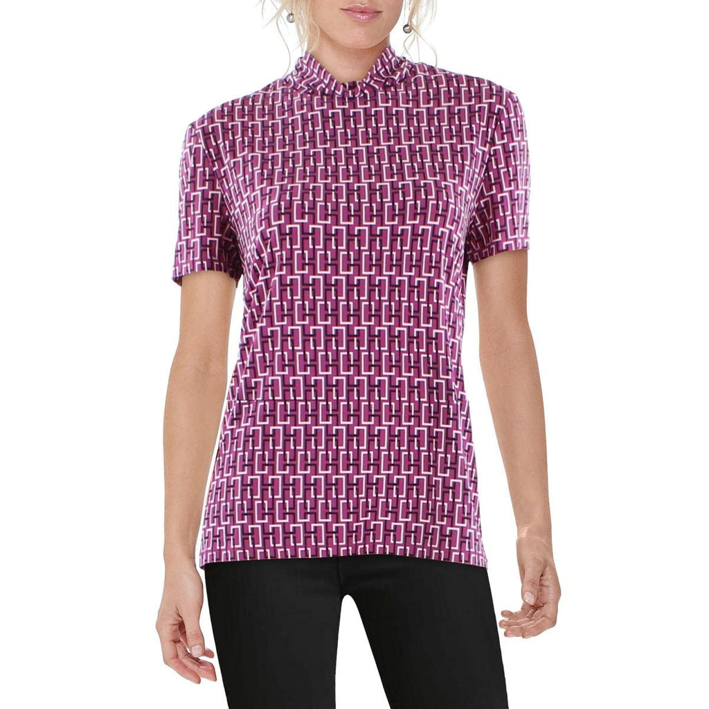Anne Klein elderberry short sleeve top
