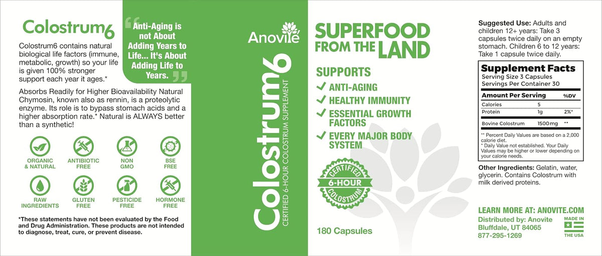Anovite Colostrum multivitamins for wellness