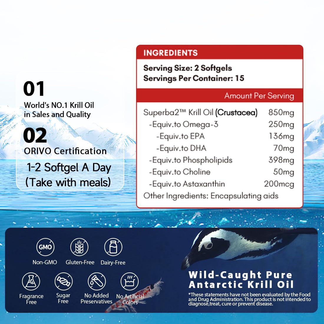 Antarctic krill oil for joint support