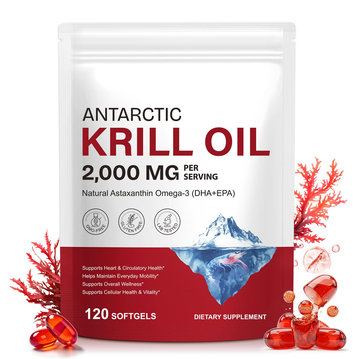 Antarctic krill oil softgels benefits
