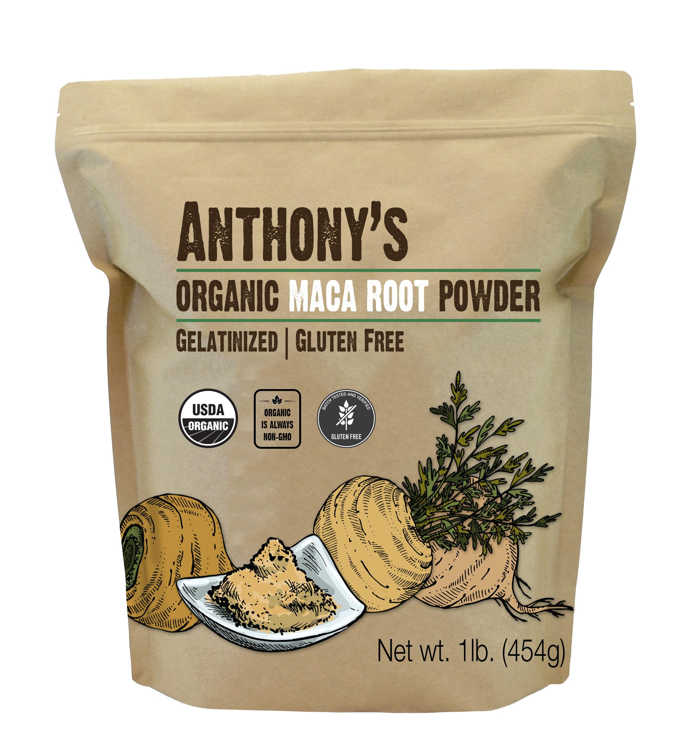Anthony's gelatinized maca root powder