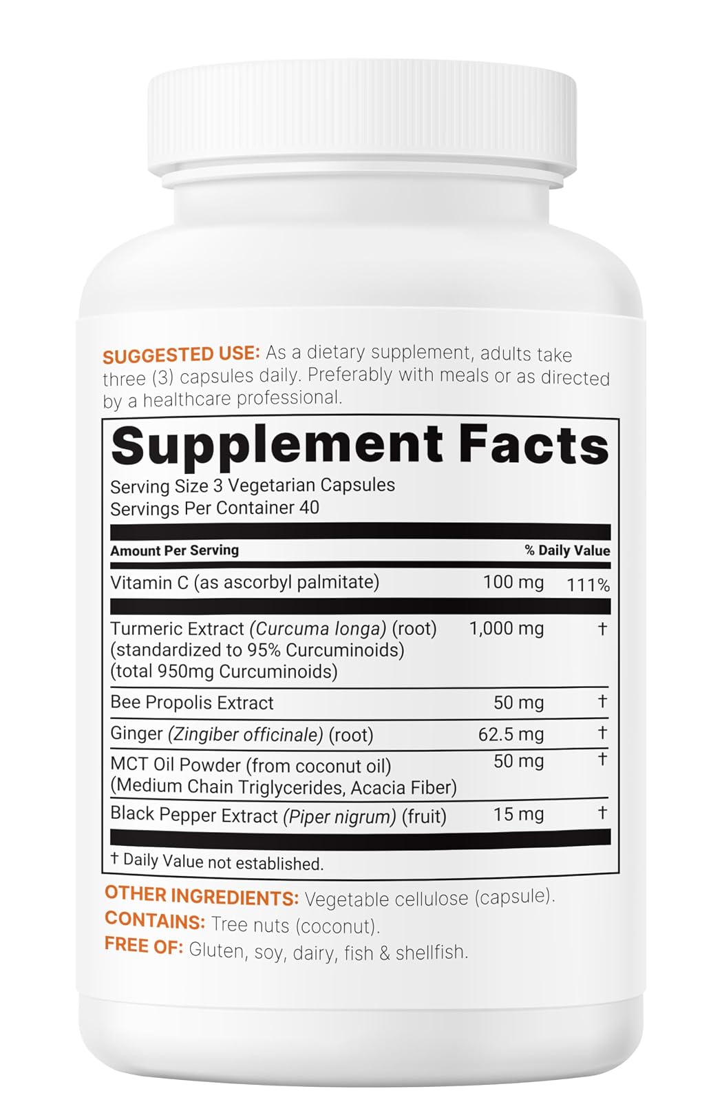 anti-inflammatory turmeric curcumin formula