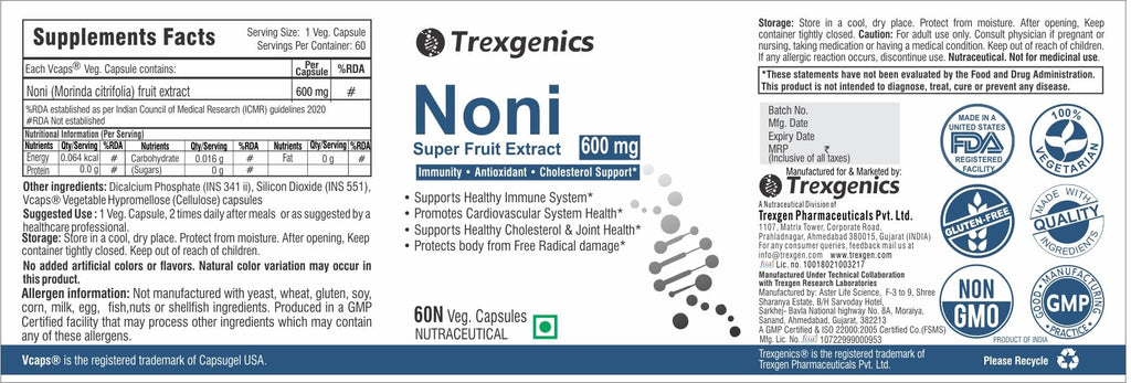 antioxidant benefits of noni extract