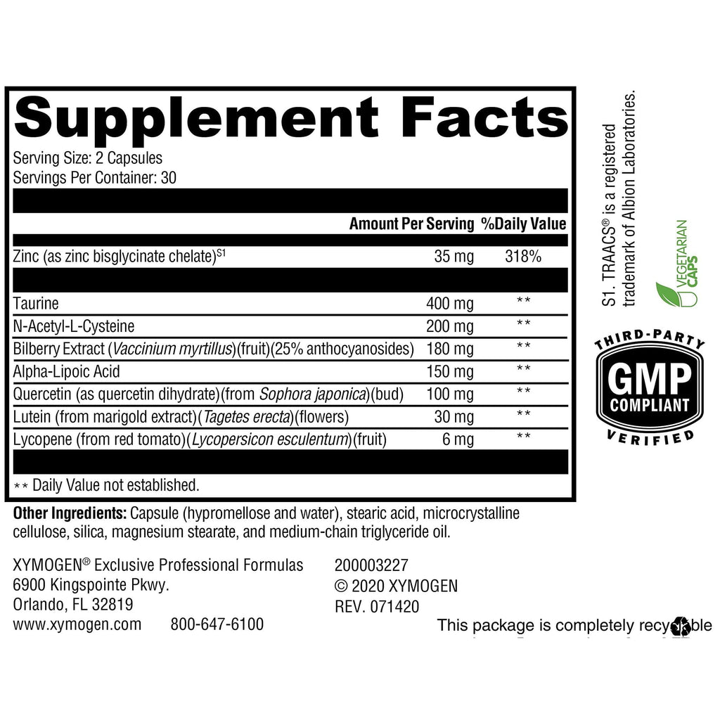 antioxidant nutrient formula for eyes