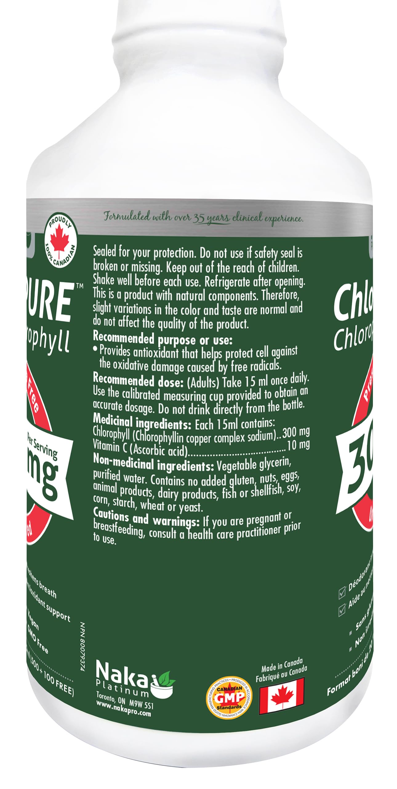 antioxidant protection with chlorophyll