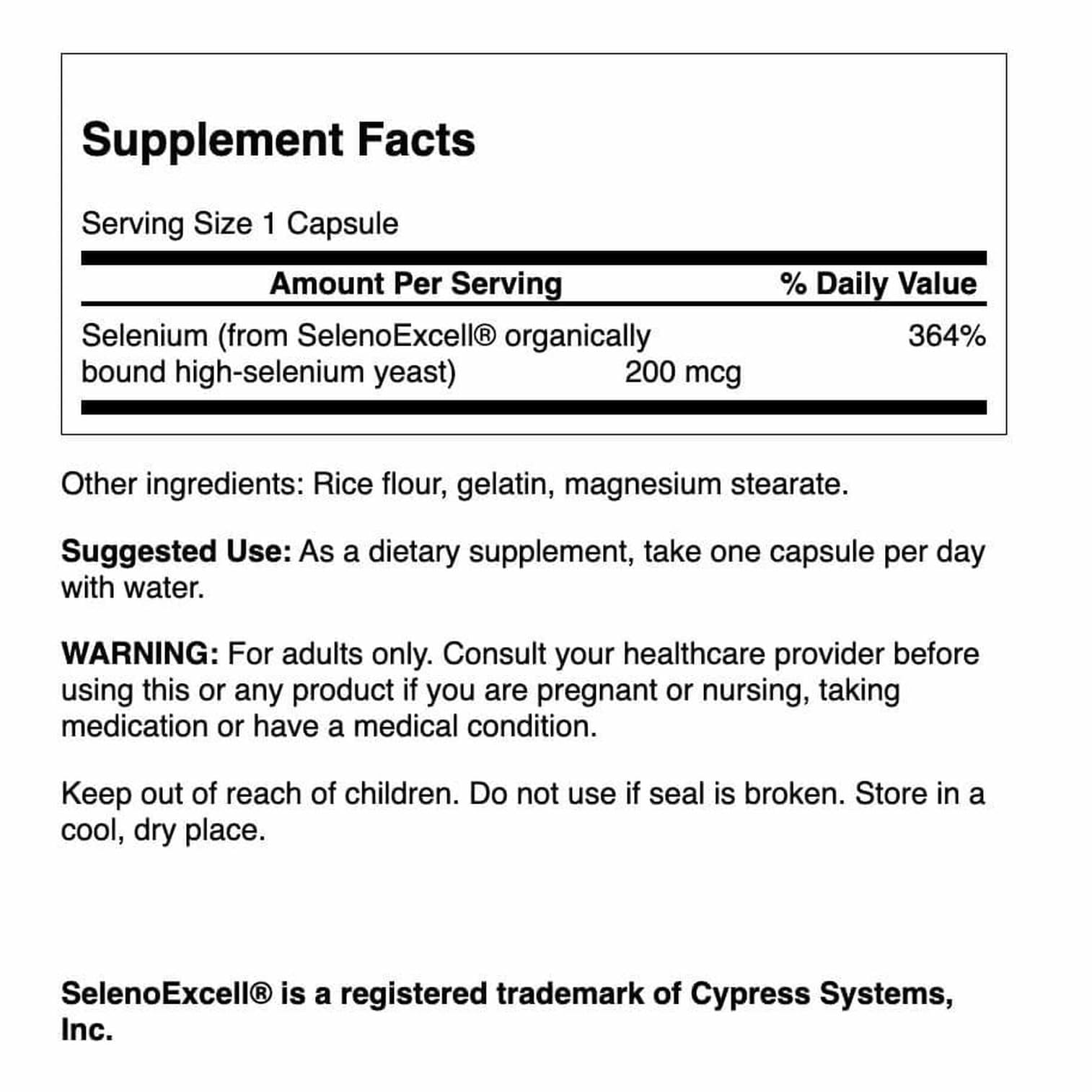 Antioxidant protection with selenium capsules