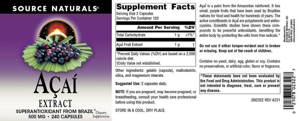 Antioxidant-rich Acai multivitamins