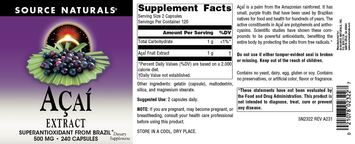Antioxidant-rich Acai multivitamins