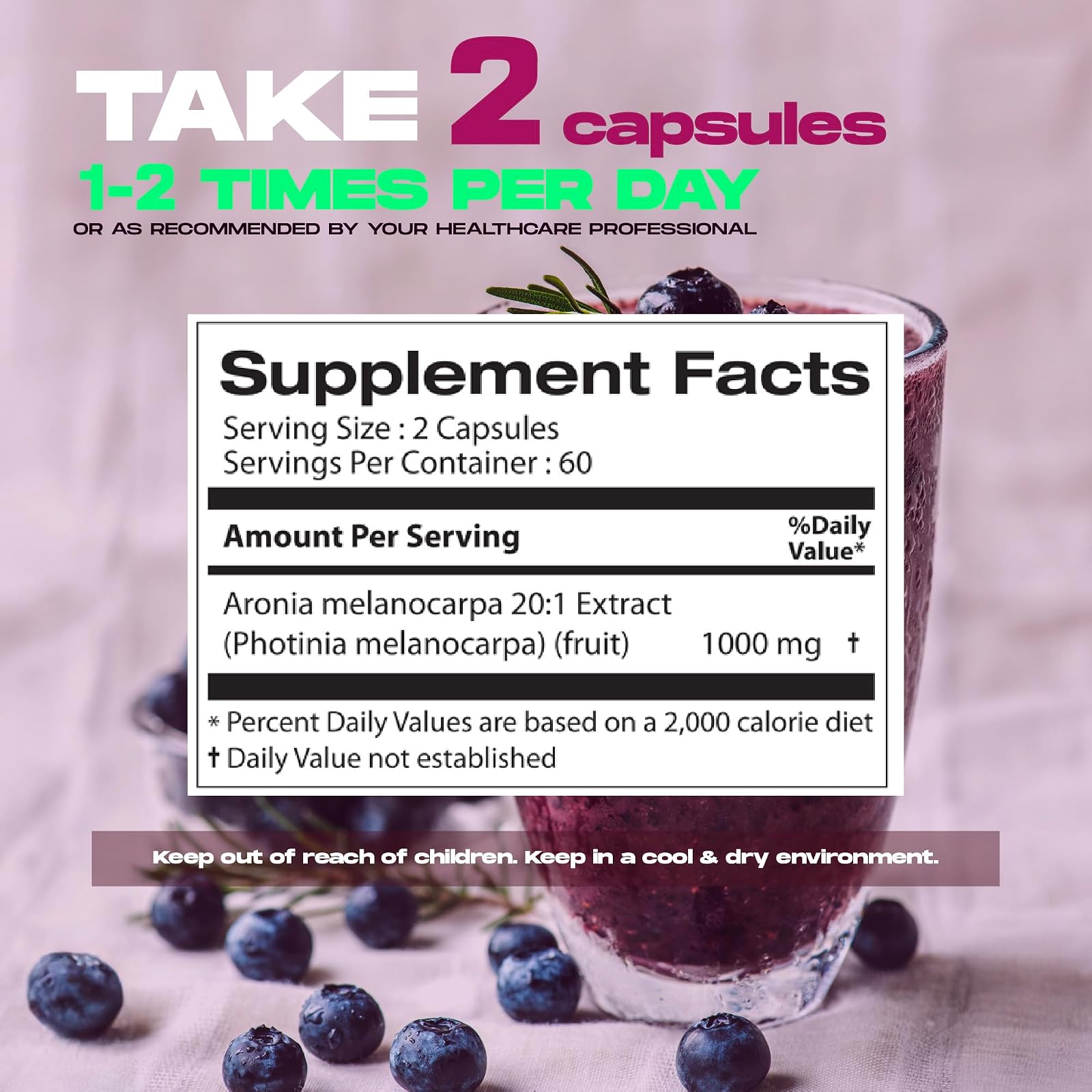 antioxidant-rich Aronia Berry capsules