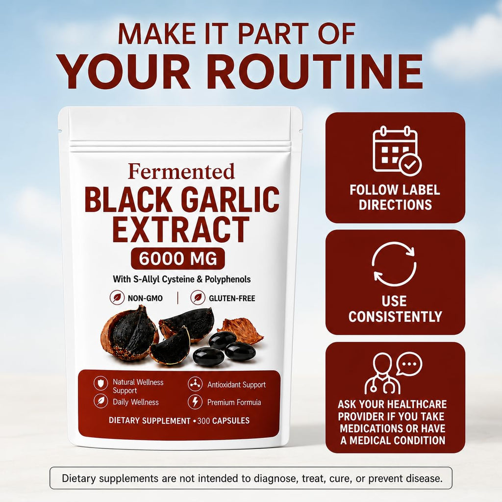 Antioxidant-rich black garlic capsules