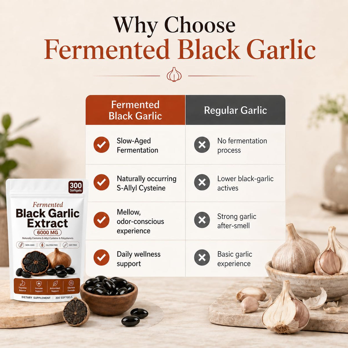 antioxidant-rich black garlic extract
