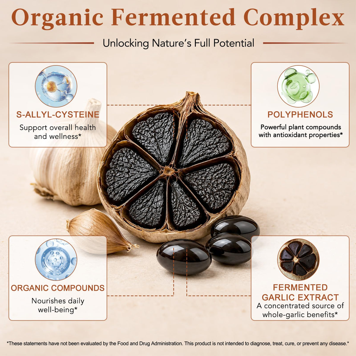 antioxidant-rich black garlic softgels