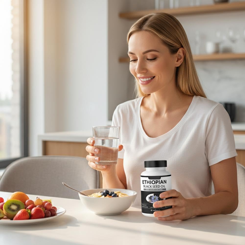antioxidant-rich black seed oil capsules