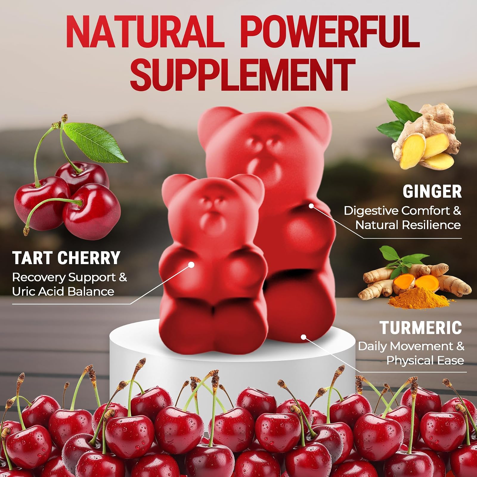 antioxidant-rich cherry turmeric gummies