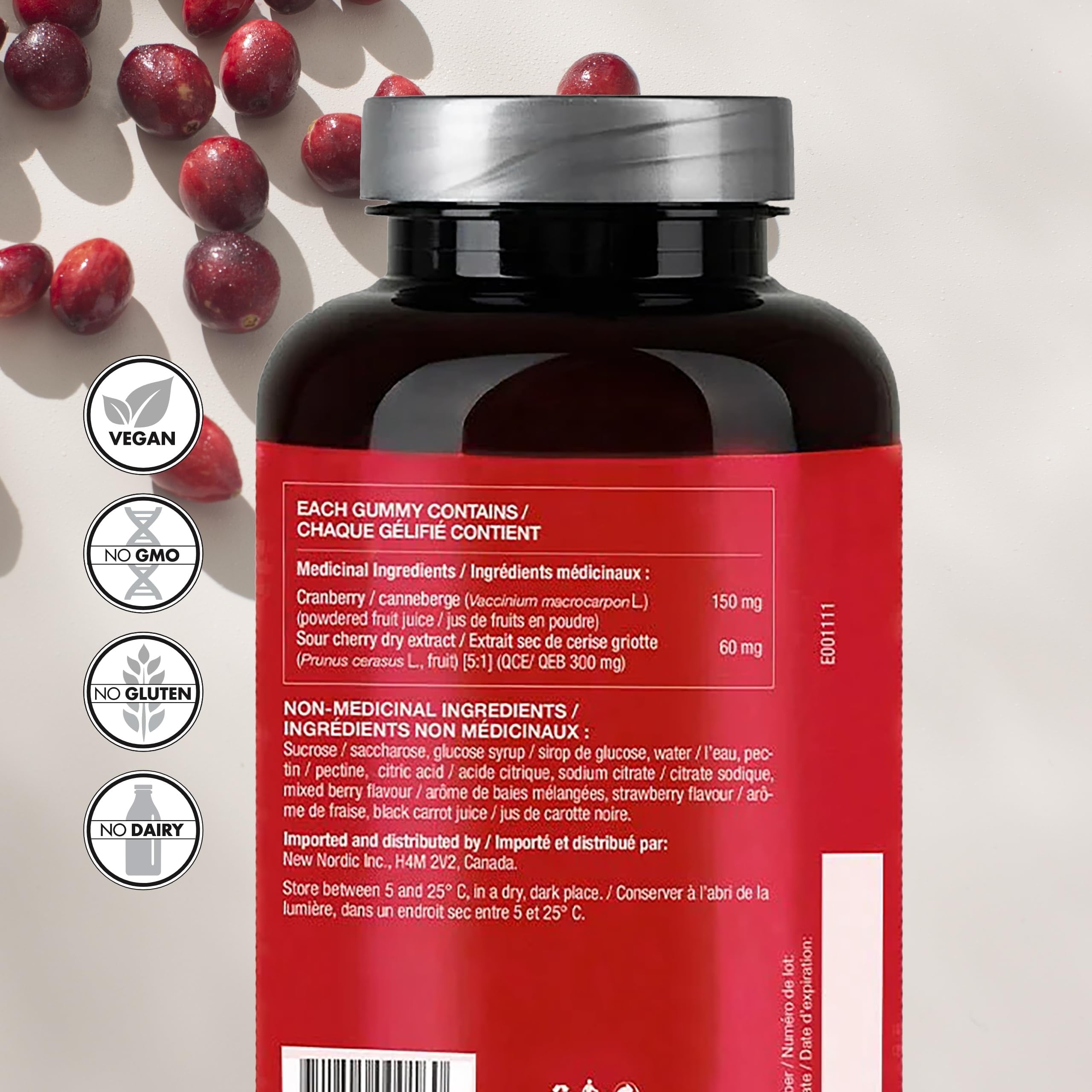 Antioxidant-rich cranberry and sour cherry