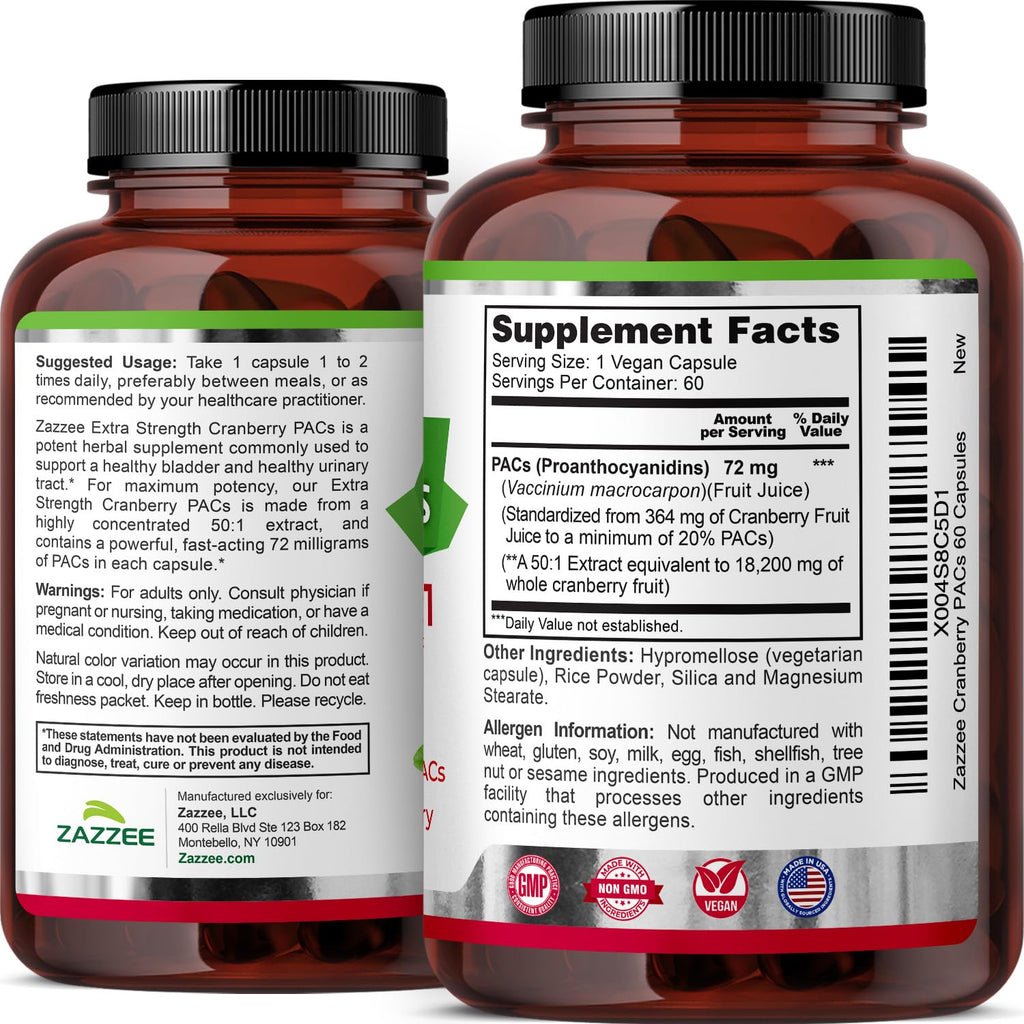 antioxidant-rich cranberry PACs capsules