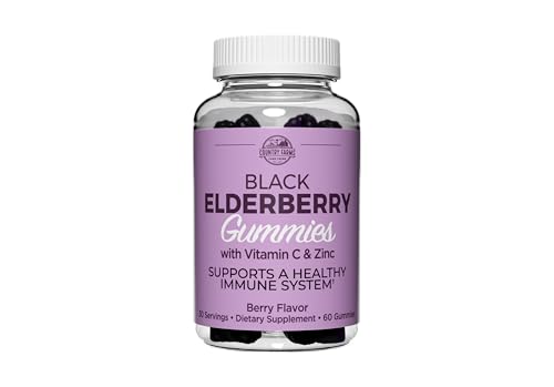 Antioxidant-rich elderberry gummy supplements