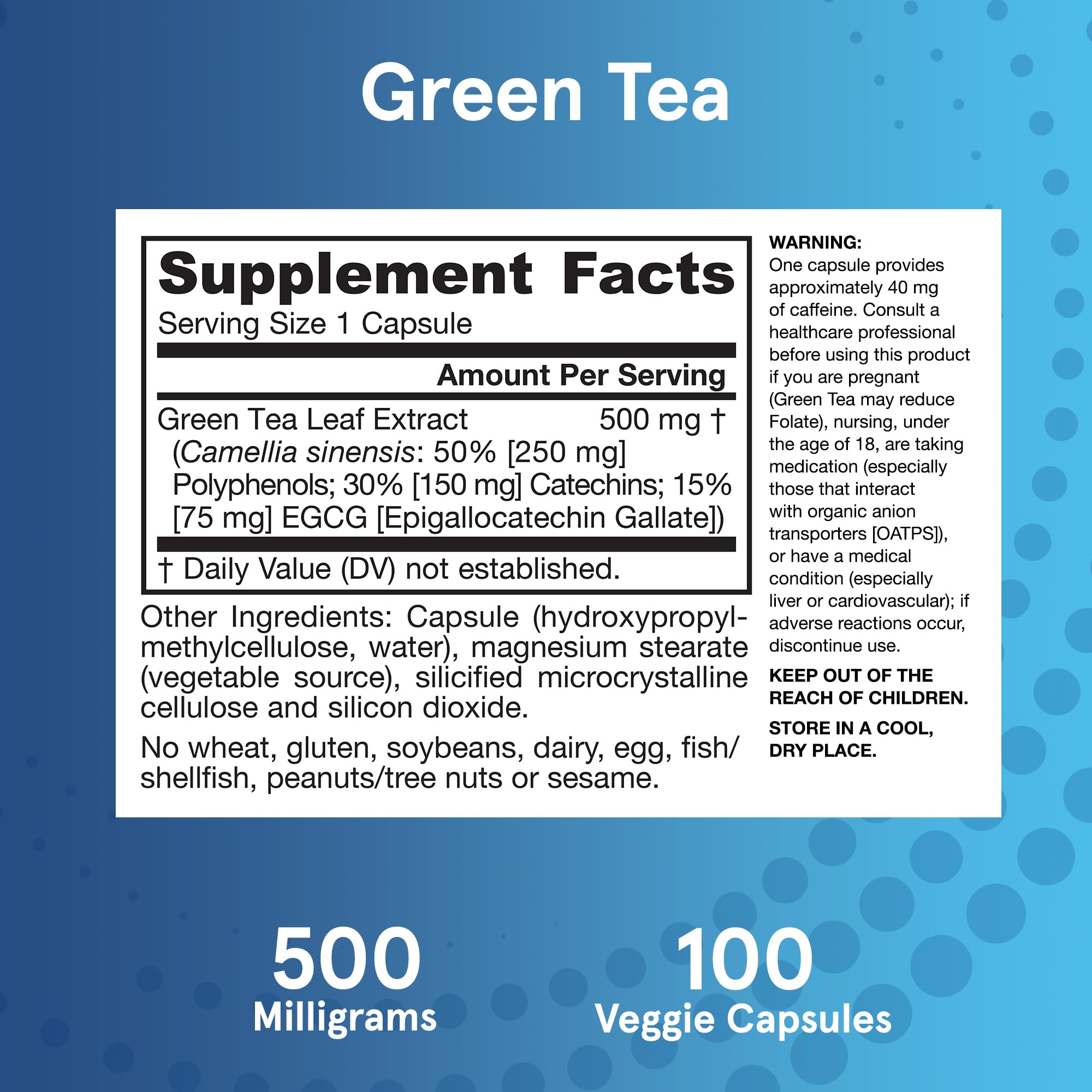 antioxidant-rich green tea supplement