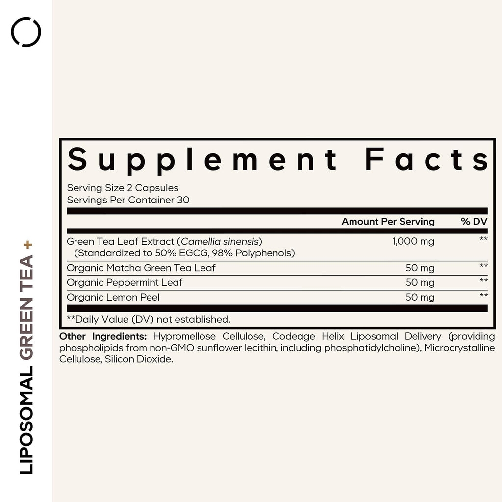 Antioxidant-rich green tea supplement