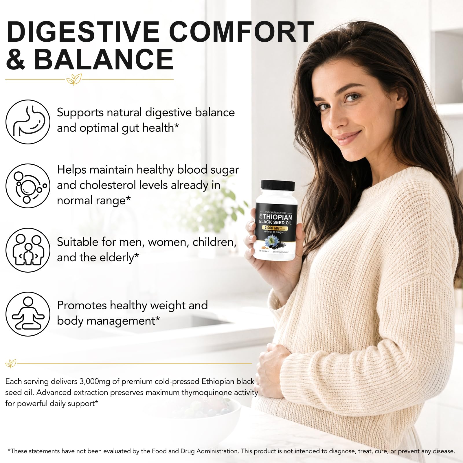 Antioxidant-rich herbal oil supplement