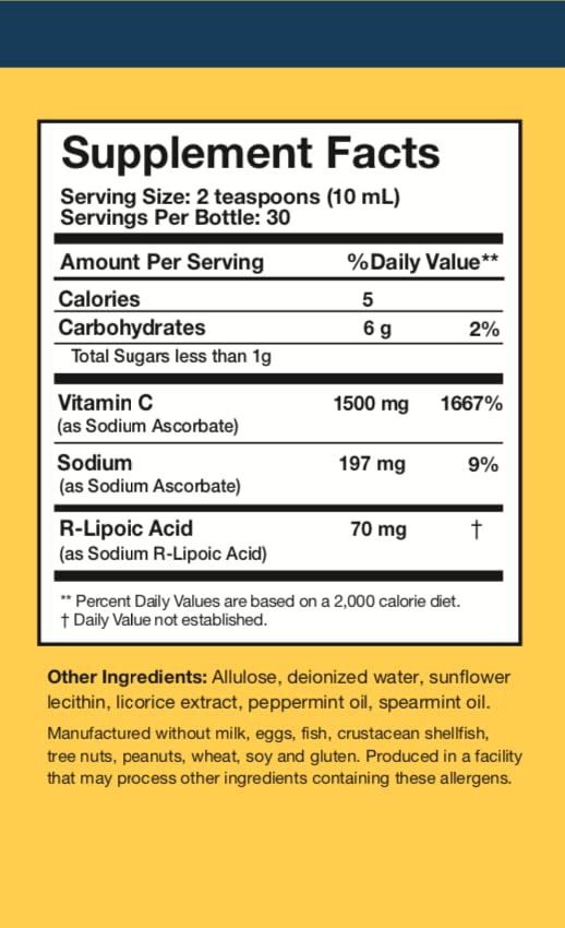 Antioxidant-rich liposomal C
