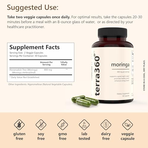 antioxidant-rich moringa leaf capsules