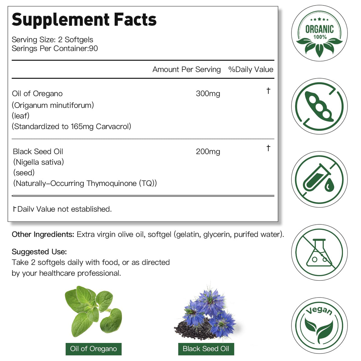 Antioxidant-rich oregano oil supplement