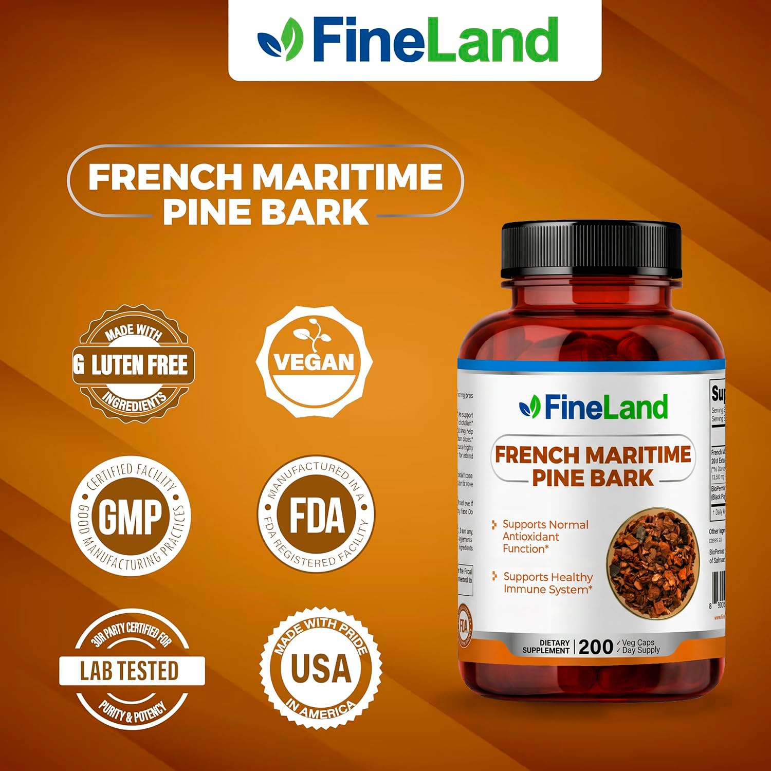 Antioxidant-rich Pine Bark for overall wellness
