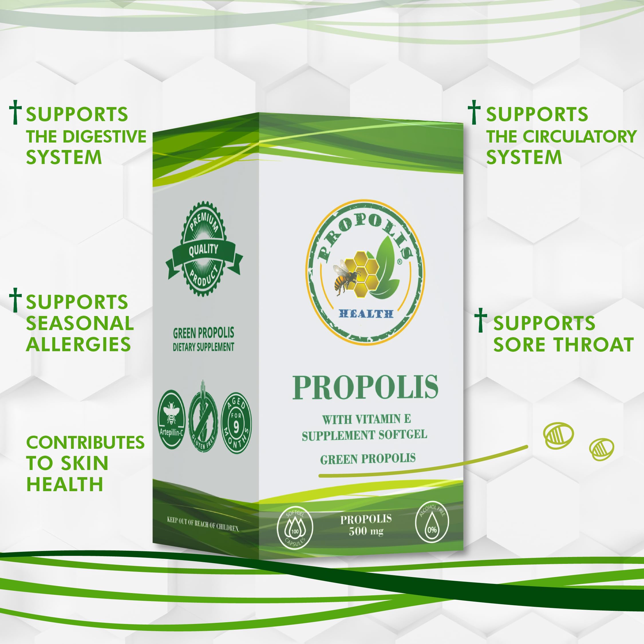 Antioxidant-rich propolis capsules