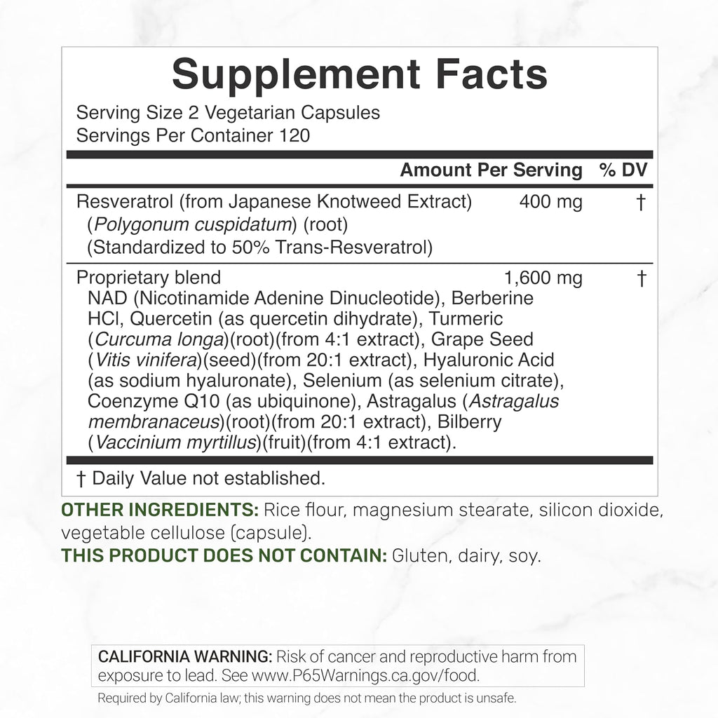 Antioxidant-rich Resveratrol veggie capsules