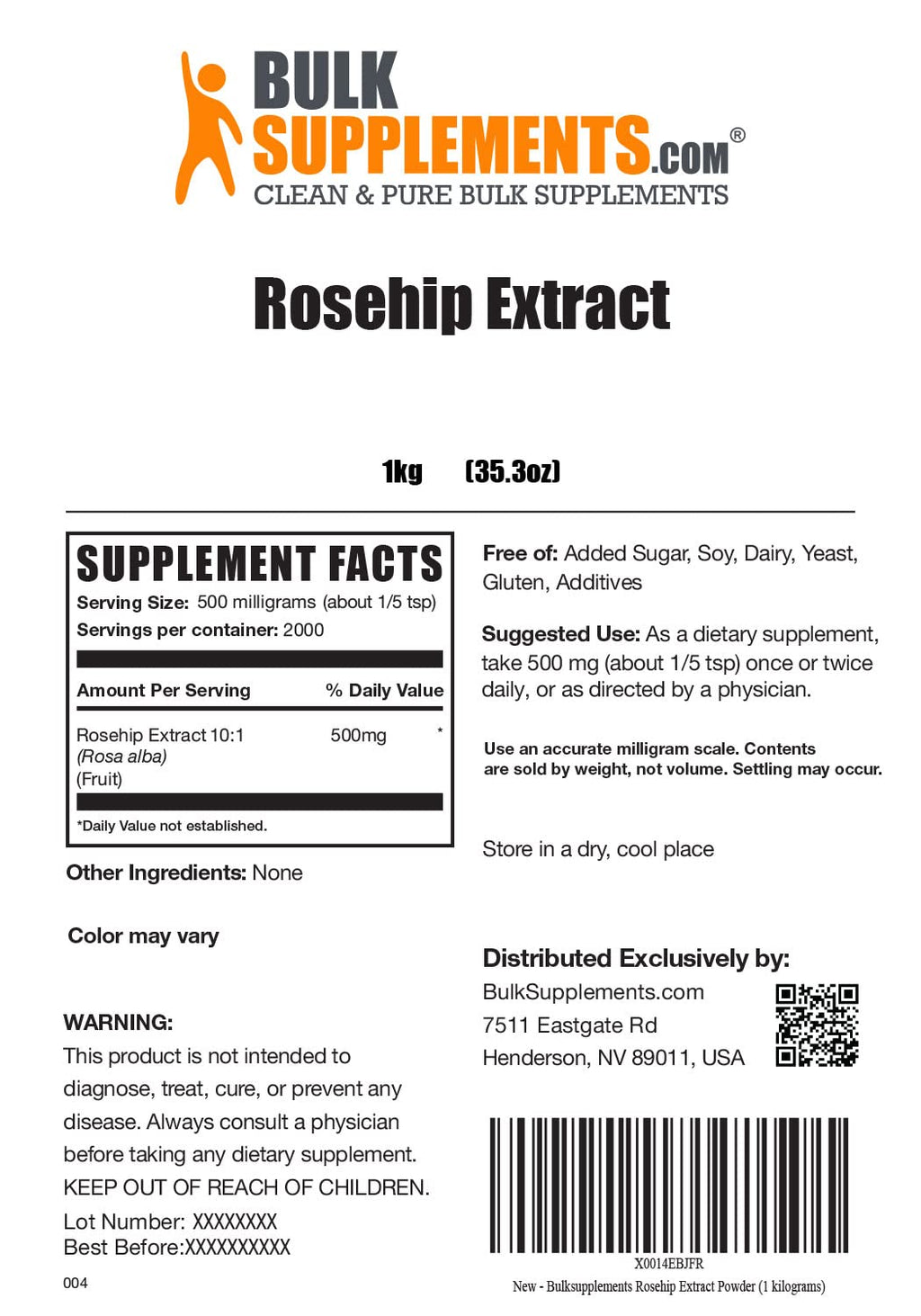 Antioxidant-rich rosehip extract powder