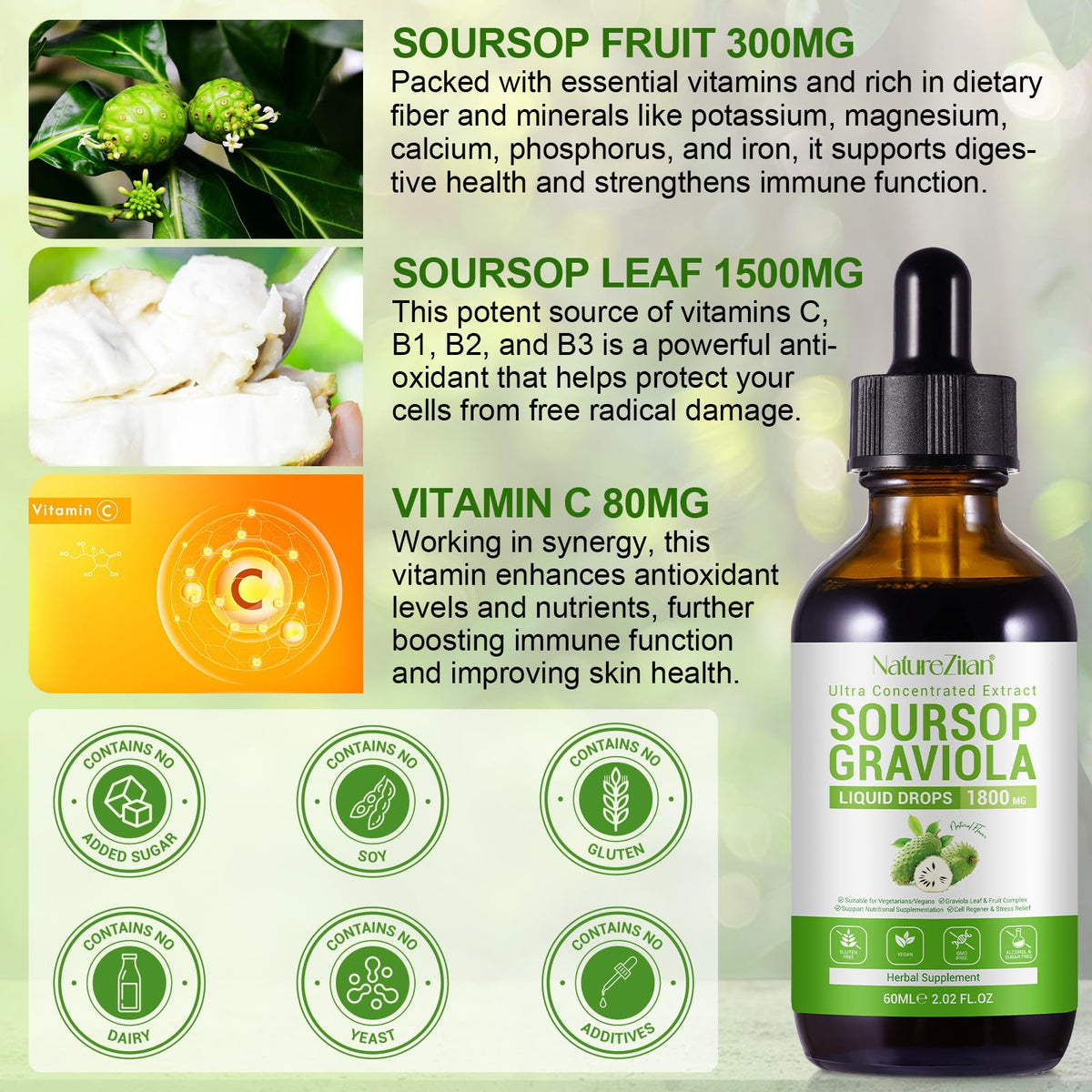 Antioxidant-rich Soursop liquid supplement